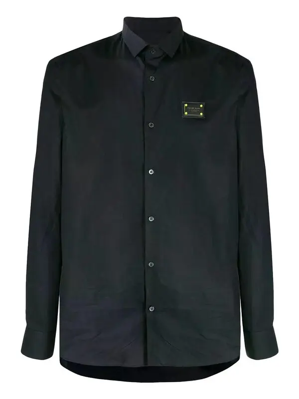 Philipp Plein Logo Patch Regular Fit Shirt - Black