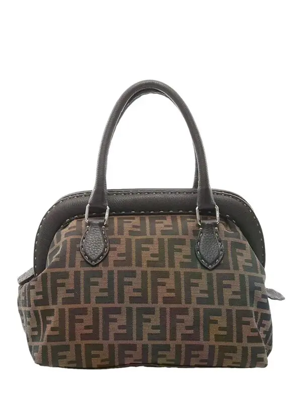 Fendi Zucca Canvas Frame Handbag - Brown
