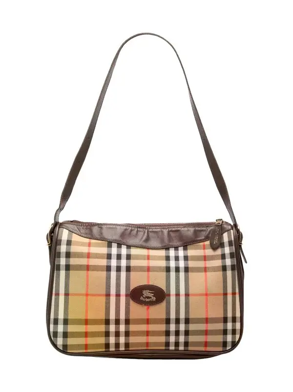 Burberry Haymarket Check Canvas Shoulder Bag - Neutrals