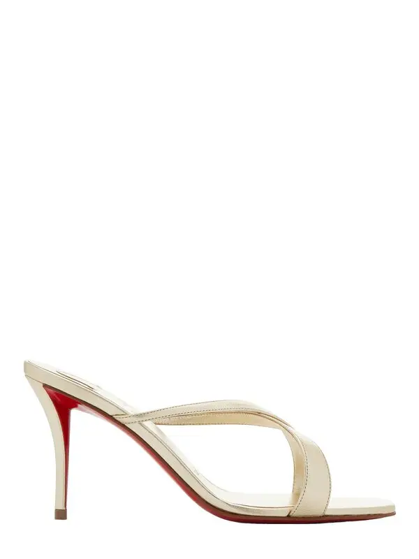 CHRISTIAN LOUBOUTIN Mulazee Cross 80mm Leather Stiletto Sandals - Metallic