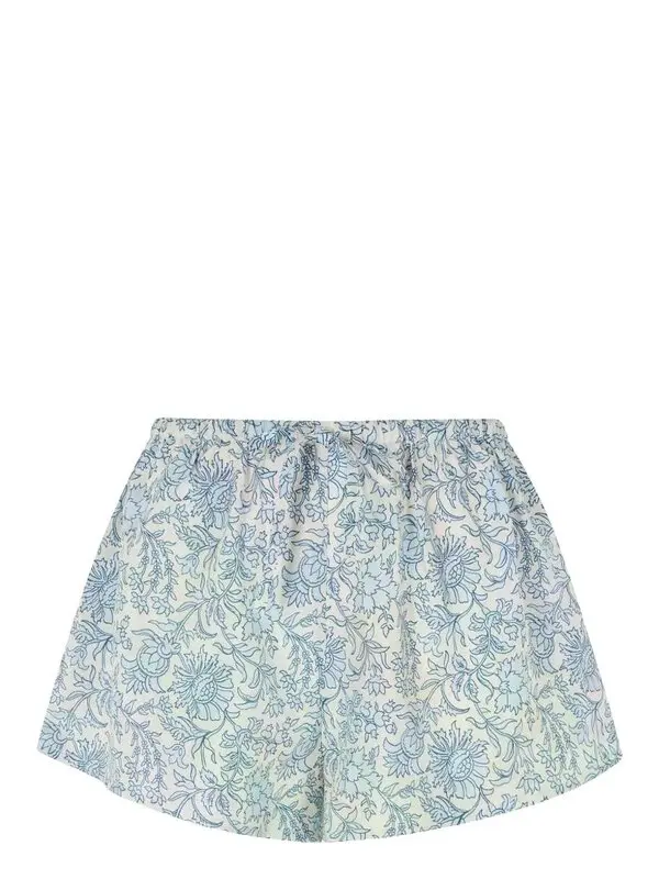 MC2 SAINT BARTH Floral-print Silk Shorts - Neutrals