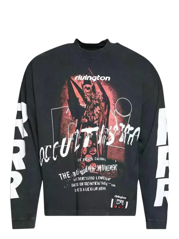 RIVINGTON ROI REBIS Occultista Graphic Print Long Sleeve T-shirt - Black