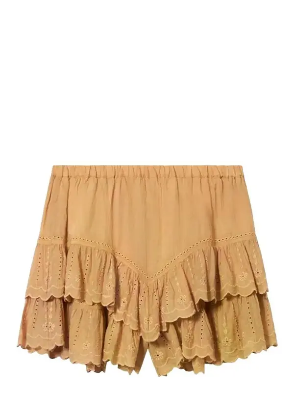 MARANT ETOILE Jocadia Broderie-anglaise Shorts - Brown