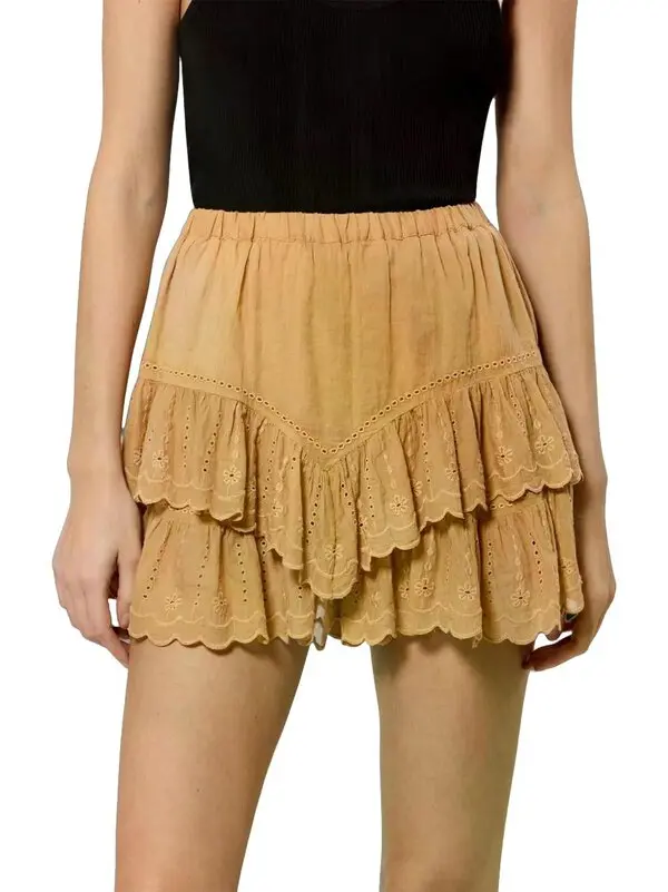 MARANT ETOILE Jocadia Broderie-anglaise Shorts - Brown