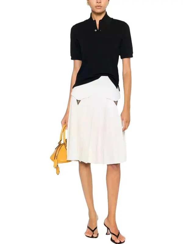 Versace Medusa-head Pleated Mini Skirt - Neutrals