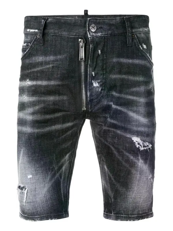 Dsquared2 Distressed Denim Shorts - Black