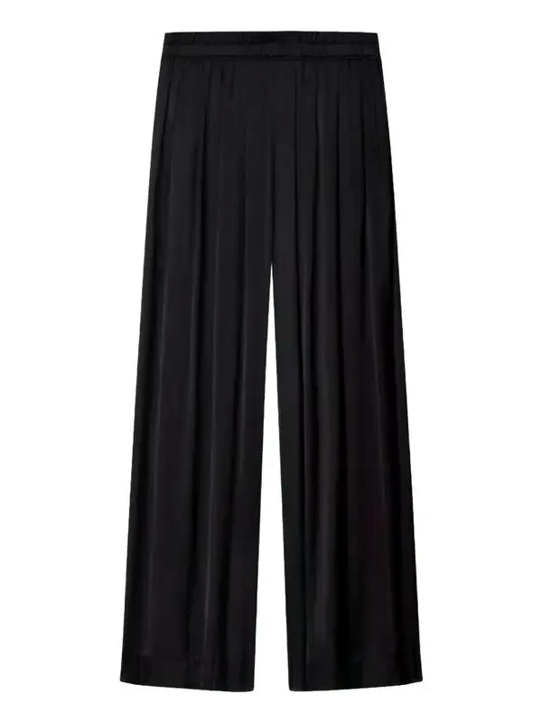Isabel Marant Étoile Nolia Satin Wide Leg Pants - Black