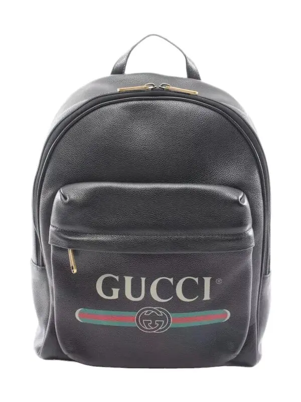 Gucci Logo Print Backpack - Black