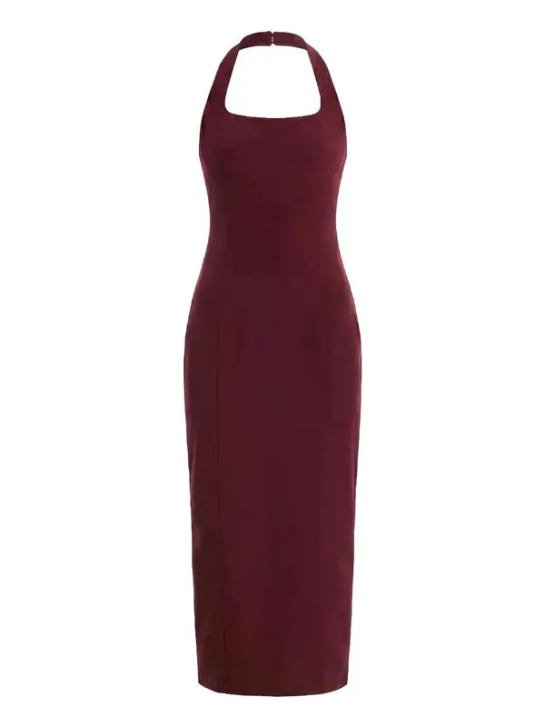 AXEL 113 Jennie Halterneck Midi Dress - Red