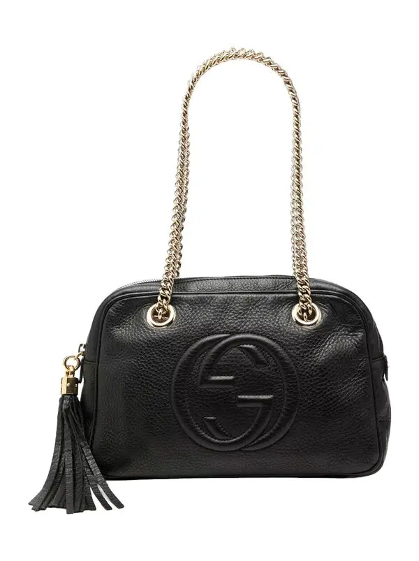 Gucci Soho Chain Zip Shoulder Bag - Black