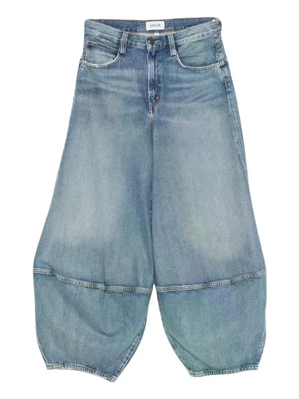 AGOLDE Barrel-leg Jeans With Seam Detail - Neutrals