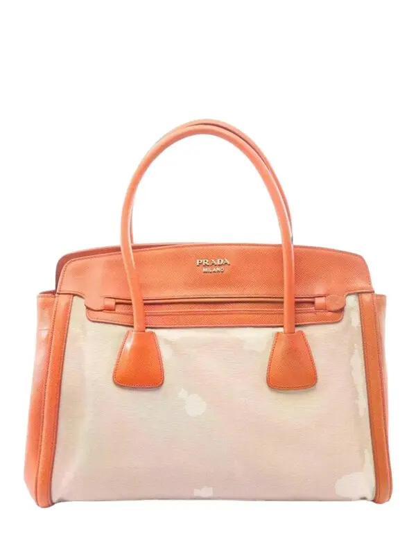 Prada Saffiano Leather Tote Bag - Neutrals