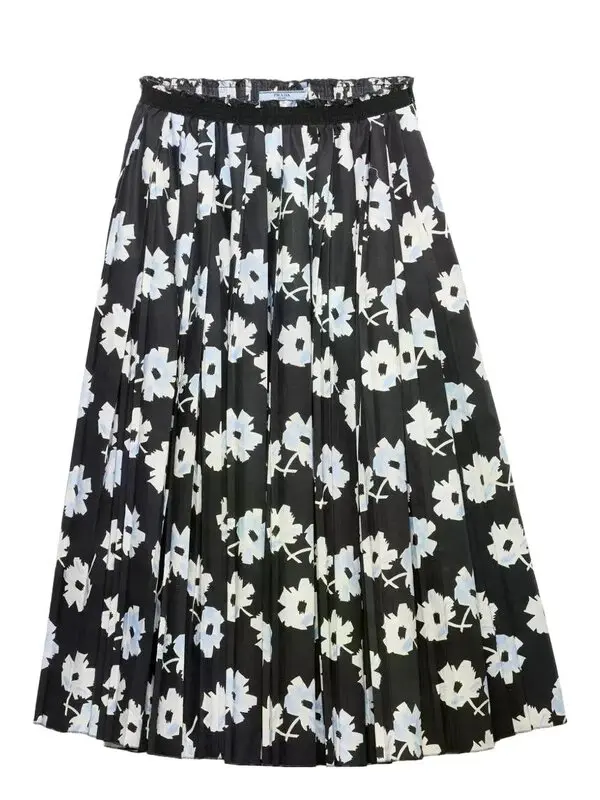 Prada Pleated Poplin Skirt - Black