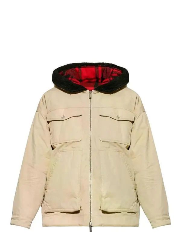 Dsquared2 Hooded Zip-up Jacket - Neutrals