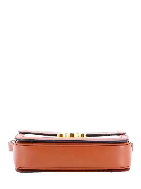 Celine Triomphe Shoulder Bag In Canvas And Leather - Brown