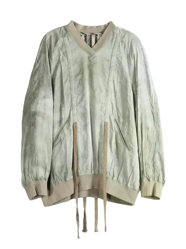 ZIGGY CHEN V-neck Long-sleeve Sweatshirt - Green