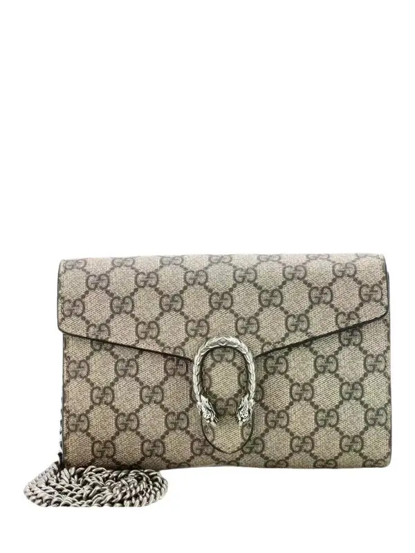 Gucci Dionysus Chain Wallet Gg Coated Canvas - Neutrals