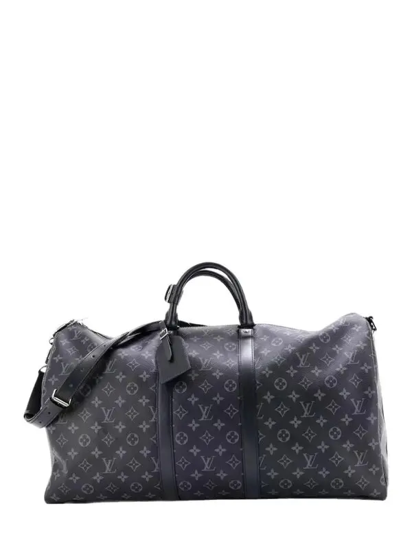LOUIS VUITTON Keepall Bandoulière 55 Travel Bag - Black