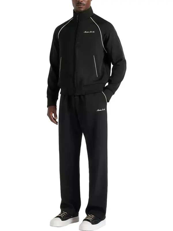 Manière De Voir Signature Piped Track Pants - Black