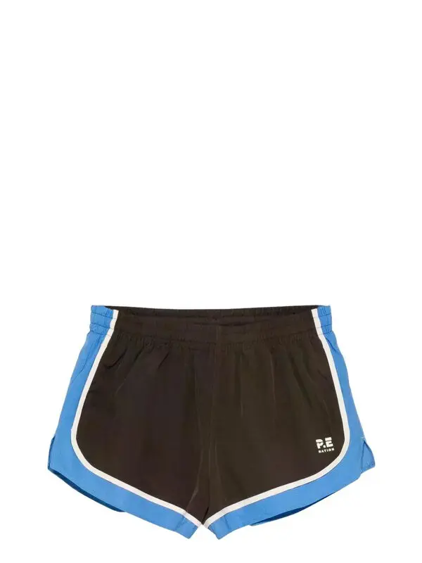 P.E Nation Stride Logo-print Shorts - Brown