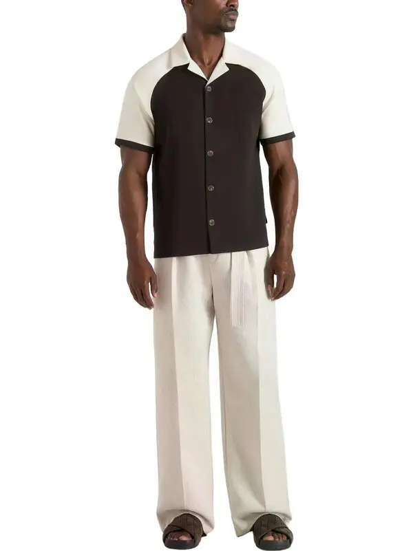 Manière De Voir Salim In /cream Contrast Raglan Shirt - Brown