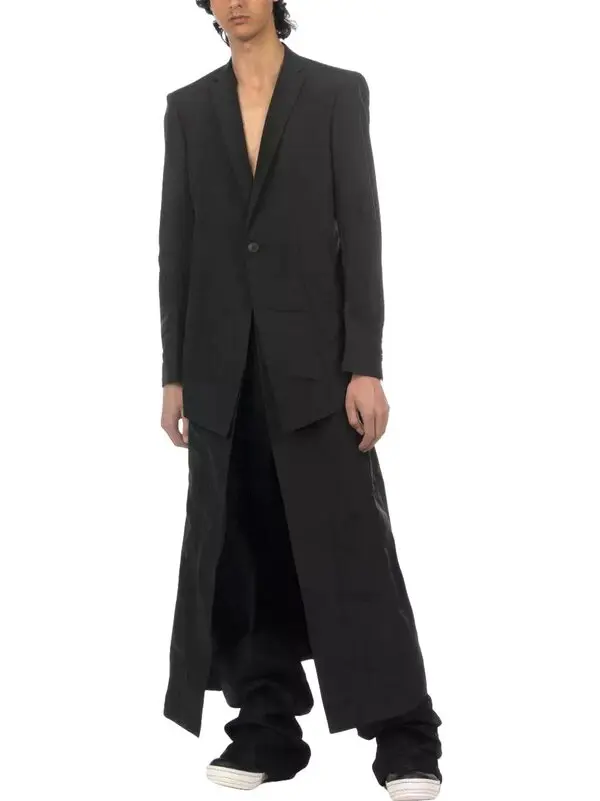 JULIUS Layered Tailored Single-breasted Coat - Black