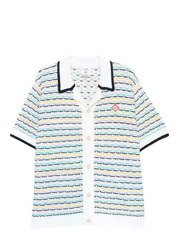 Casablanca Patterned Button-up Shirt - White