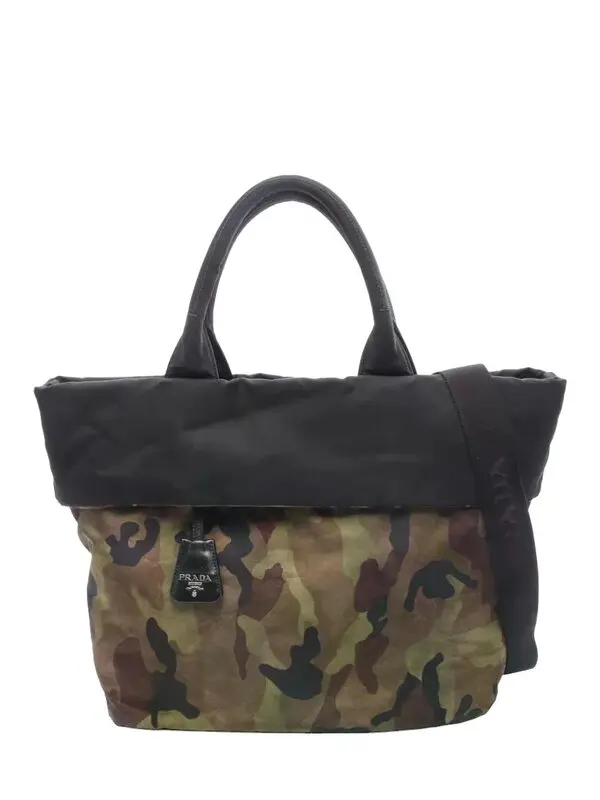 Prada Reversible Camouflage Tote Bag - Black