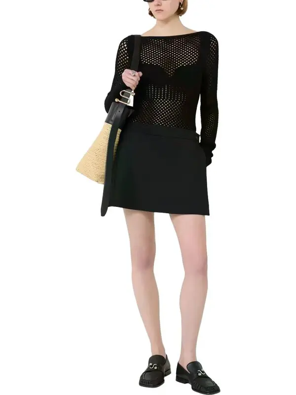 Sportmax Fine-knit Open-work Sweater - Black