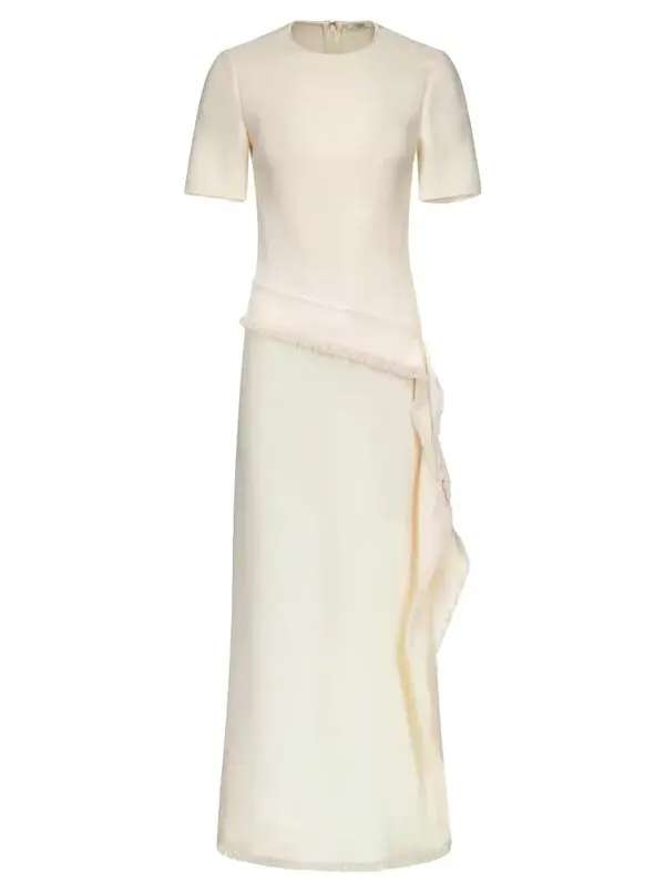 FFORME Crepe Frayed Maxi Dress - Neutrals