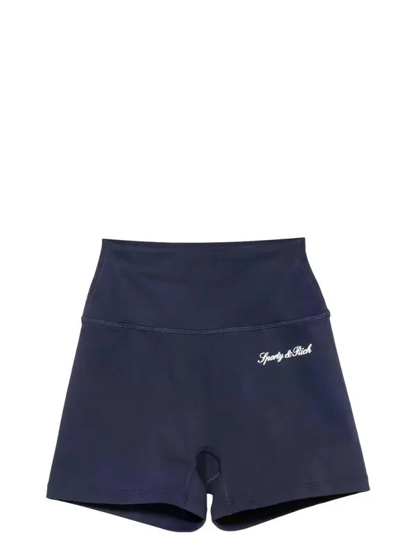 SPORTY & RICH Signature Logo Performance Shorts - Blue