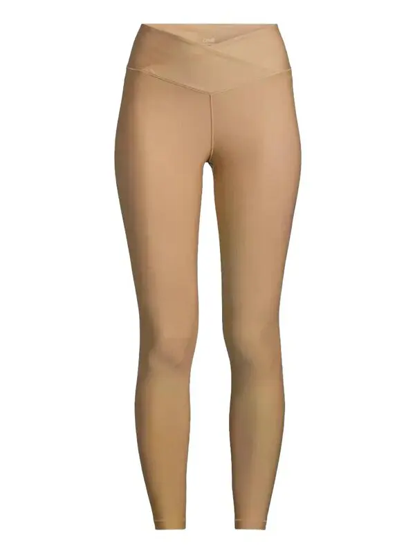 CASALL Crossover-waistband Logo-print Leggings - Neutrals