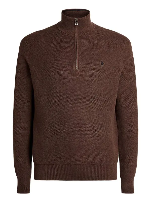 Polo Ralph Lauren Cotton Half-zip Sweater - Brown