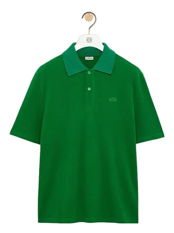 Loewe Anagram-embroidered Polo Shirt - Green