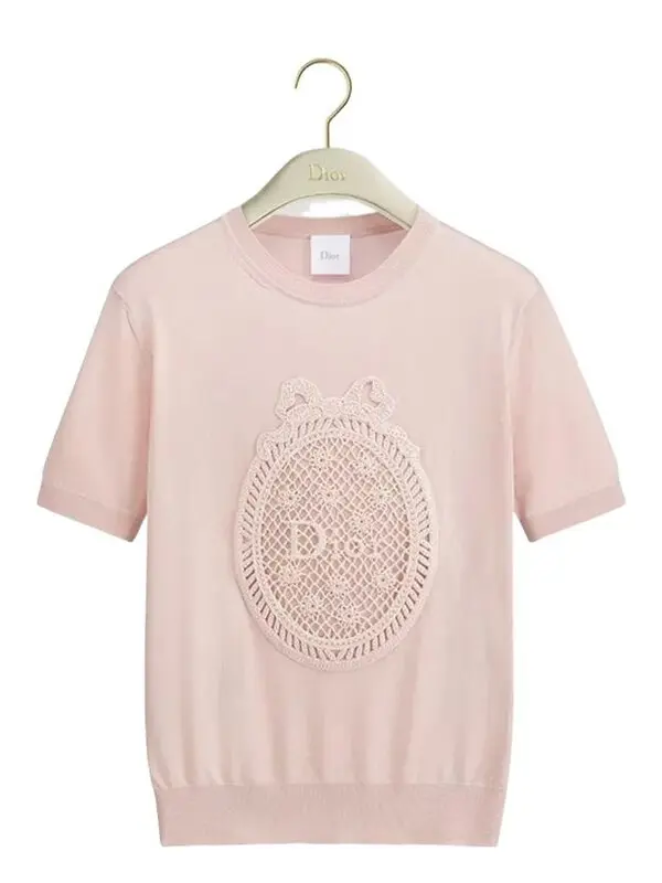Dior Riviera Médallion Crocheted Short-sleeved Sweater - No