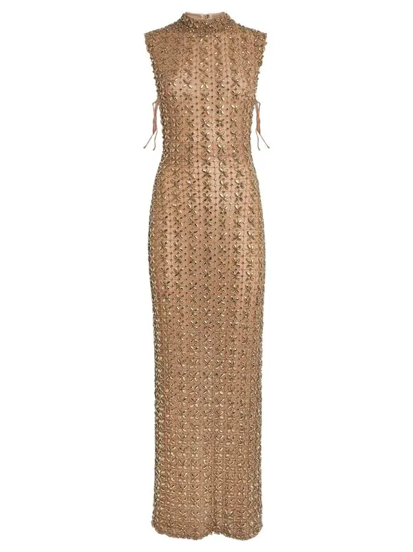 Rachel Gilbert Embellished Indi Gown - Gold