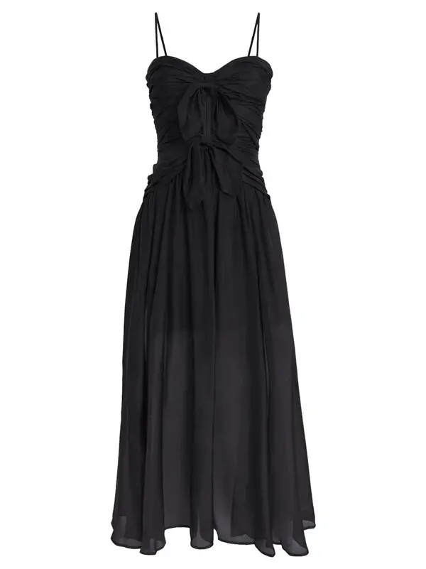Zimmermann Silk Aster Midi Dress - Black