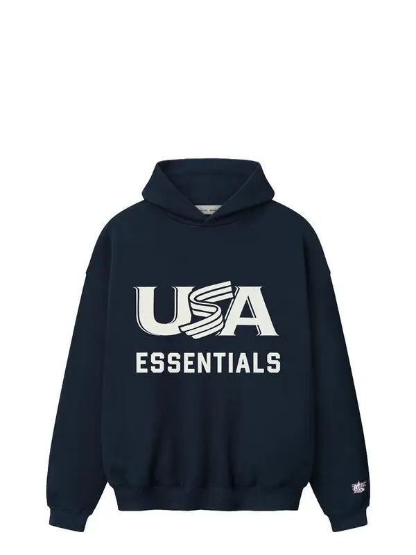 Fear Of God Usa Sport Hoodie - Blue