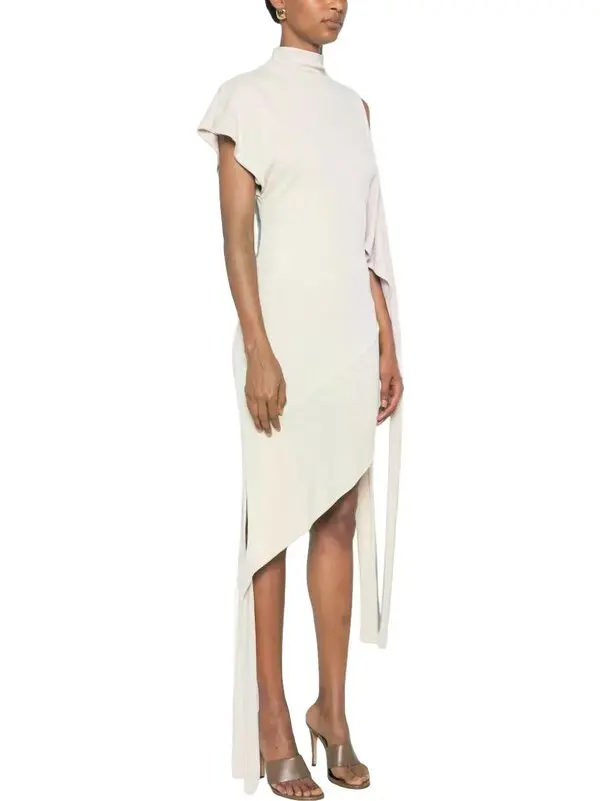 FRANCESCO MURANO Asymmetrical High-neck Dress - Neutrals