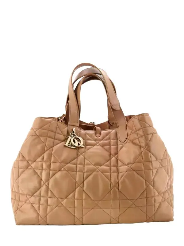 Dior Macrocannage Quilt Large Tote Bag - Neutrals