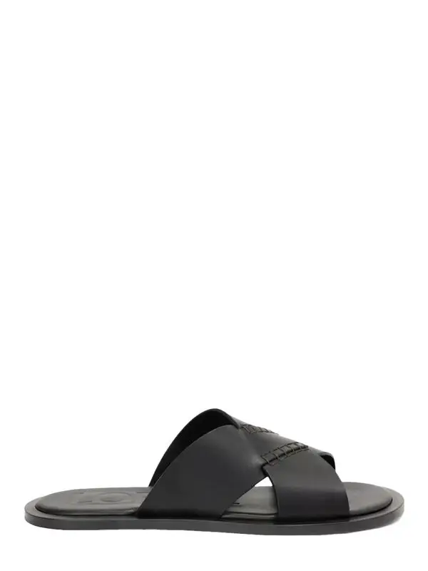 Loewe Criss-cross Leather Sandals - Black