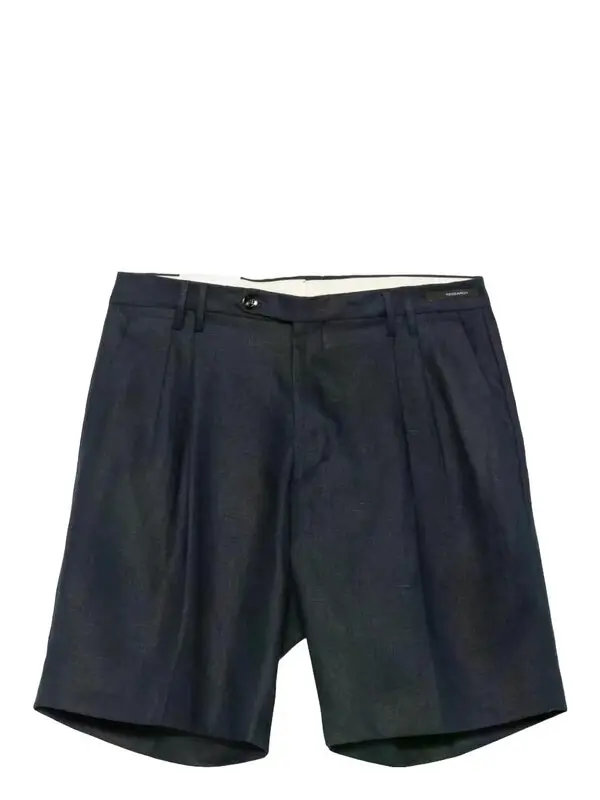 MICHAEL COAL Tailored Pleated Shorts - Blue