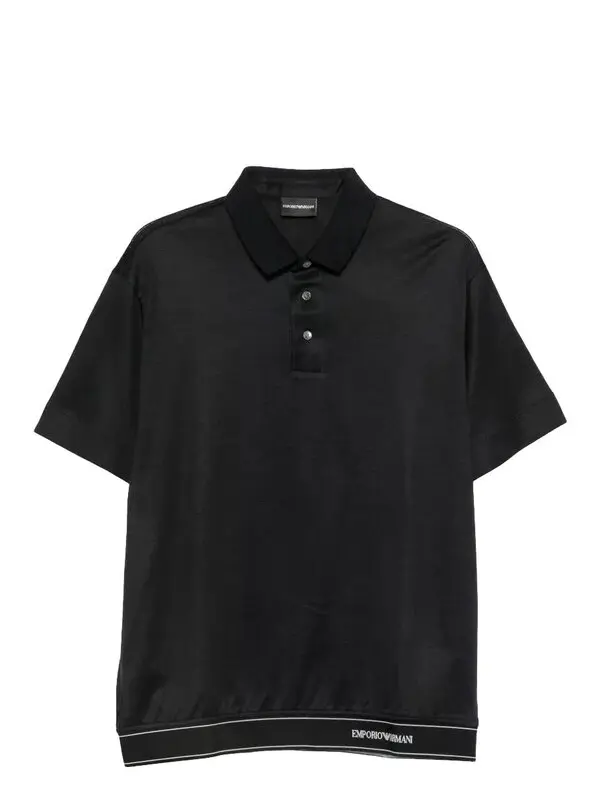 Emporio Armani Logo-print Polo Shirt - Black