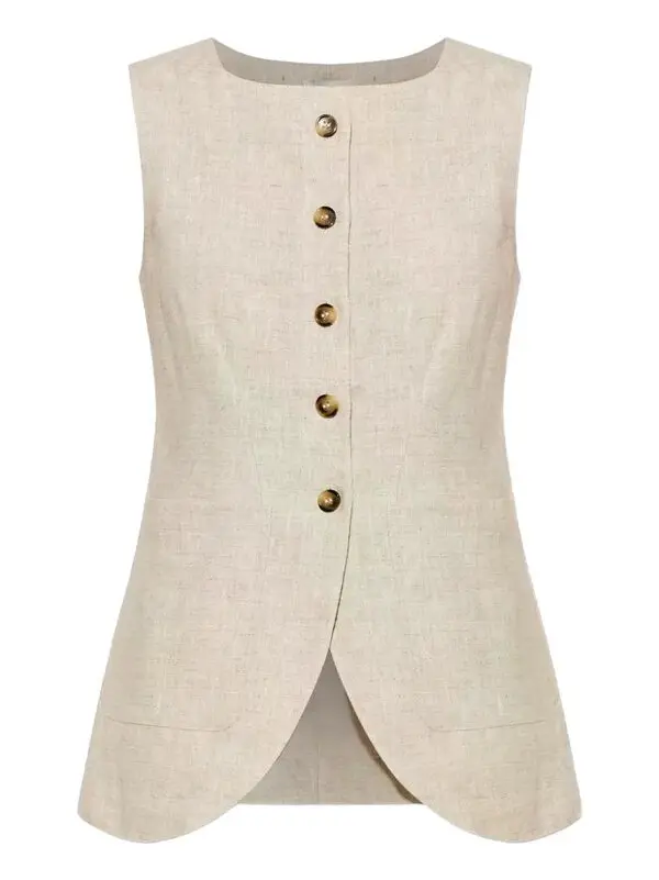 Posse Emma Button-front Vest - Neutrals