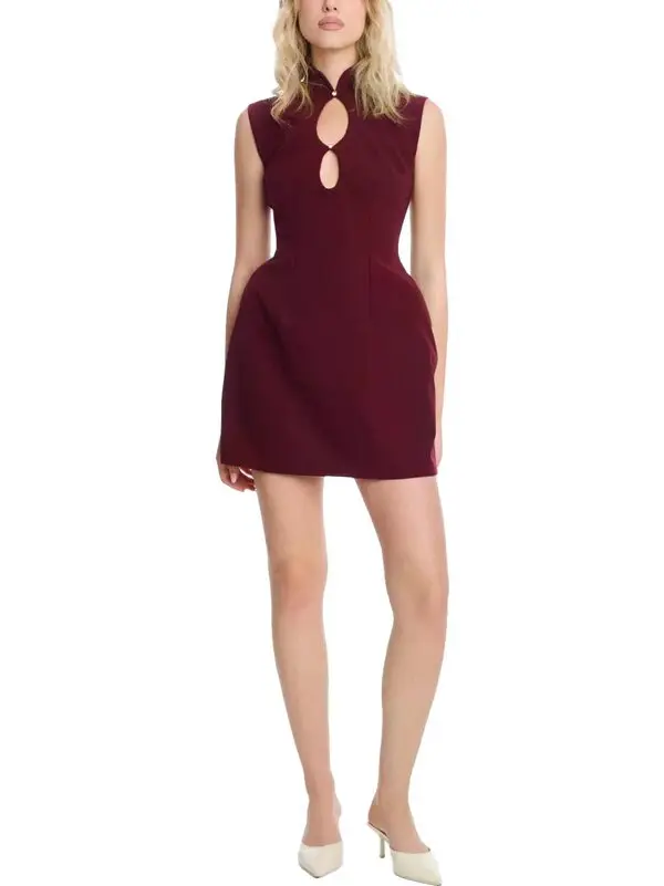 AXEL 113 Sophie Sleeveless Mock Neck Mini Dress - Red