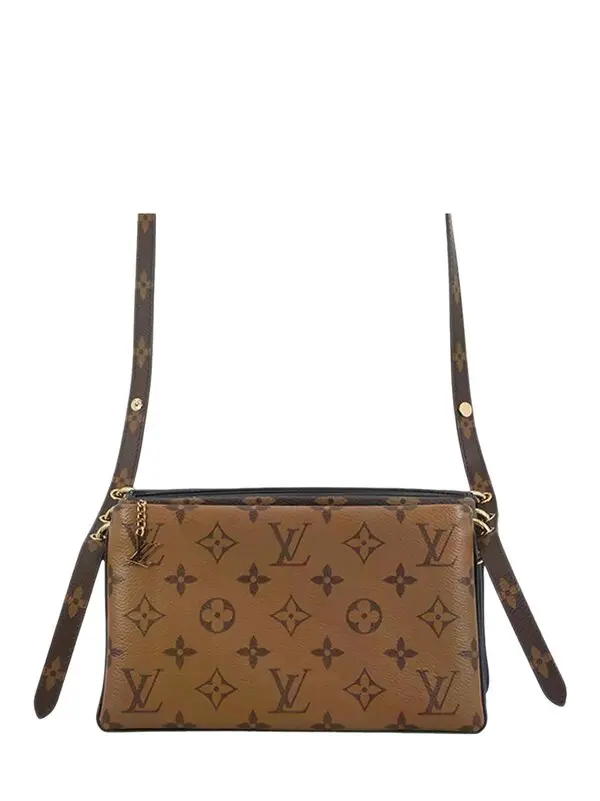 LOUIS VUITTON Monogram Reverse Lv3 Pouch Crossbody Bag - Brown