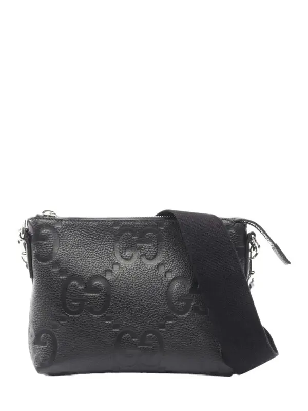 Gucci Small Jumbo Gg Leather Messenger Bag - Black