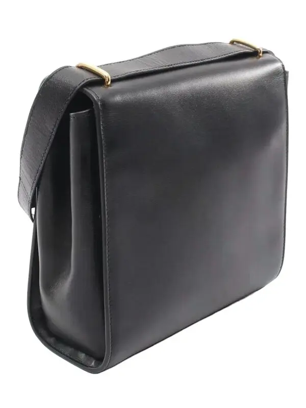 Bottega Veneta The Clip Leather Crossbody Bag - Black