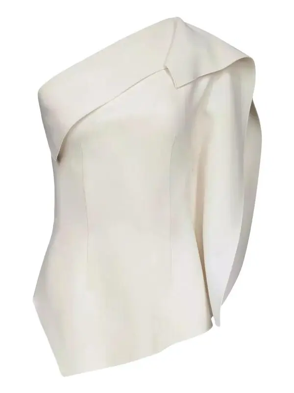 FFORME One-shoulder Ruffled Top - Neutrals