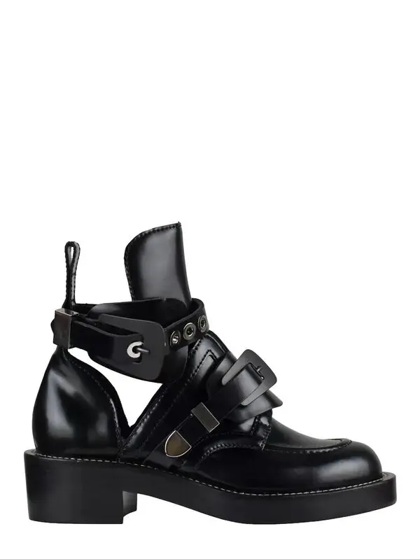 Balenciaga Ceinture Cut-out Ankle Boots - Black